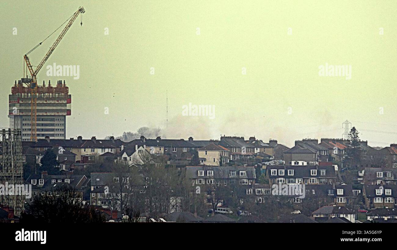 Glasgow, Scotland, UK. 23rd March, 2025. Wyndford flats controlled ...