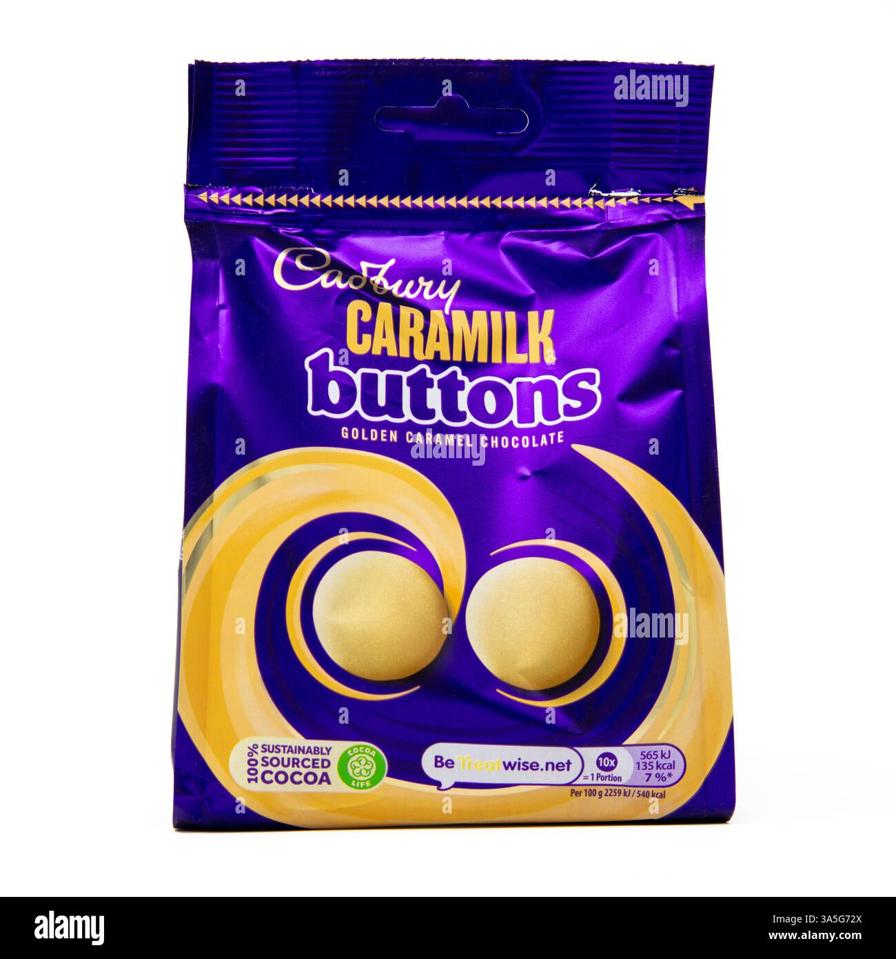 Cadbury Caramilk Golden Caramel Chocolate Buttons Bag 105g Stock Photo ...