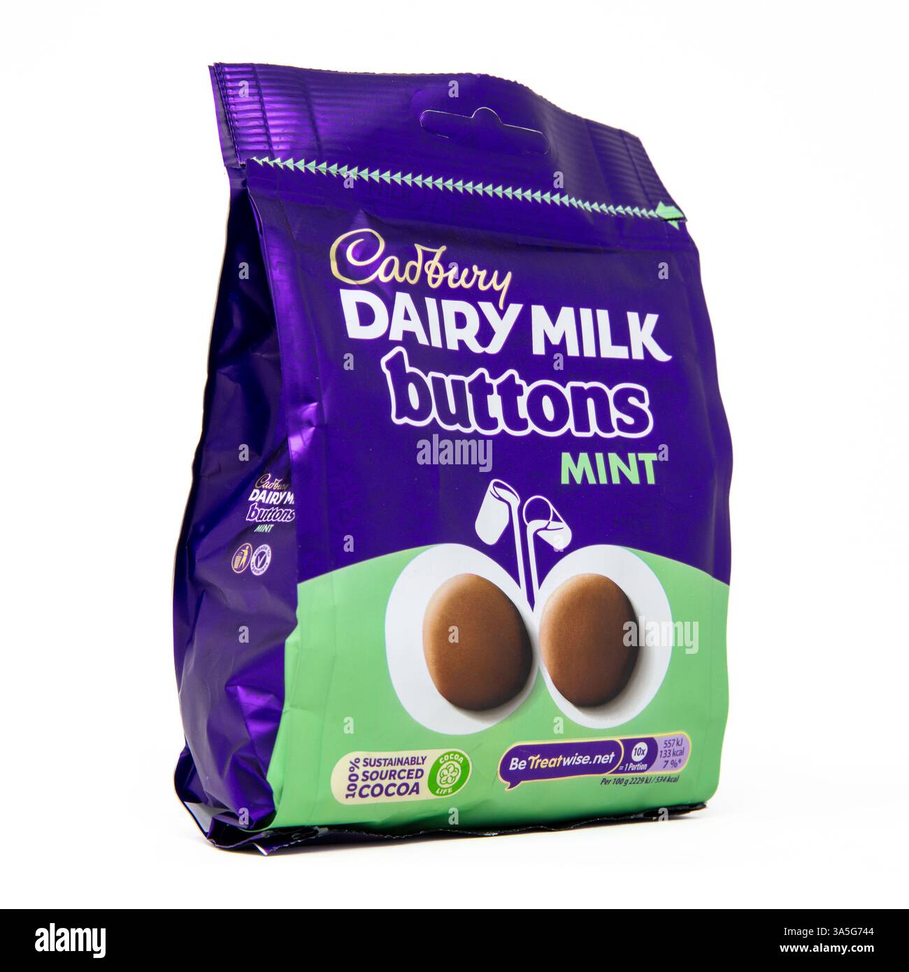 Cadbury Dairy Milk Mint Buttons Chocolate Bag Stock Photo - Alamy