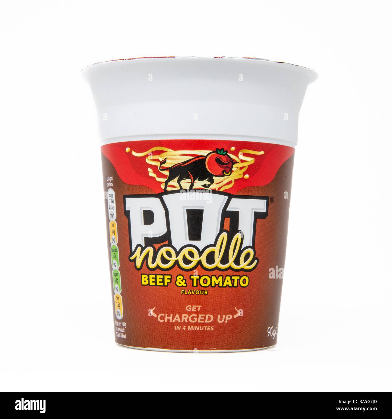 Pot Noodle Beef & Tomato Instant Noodles Stock Photo - Alamy