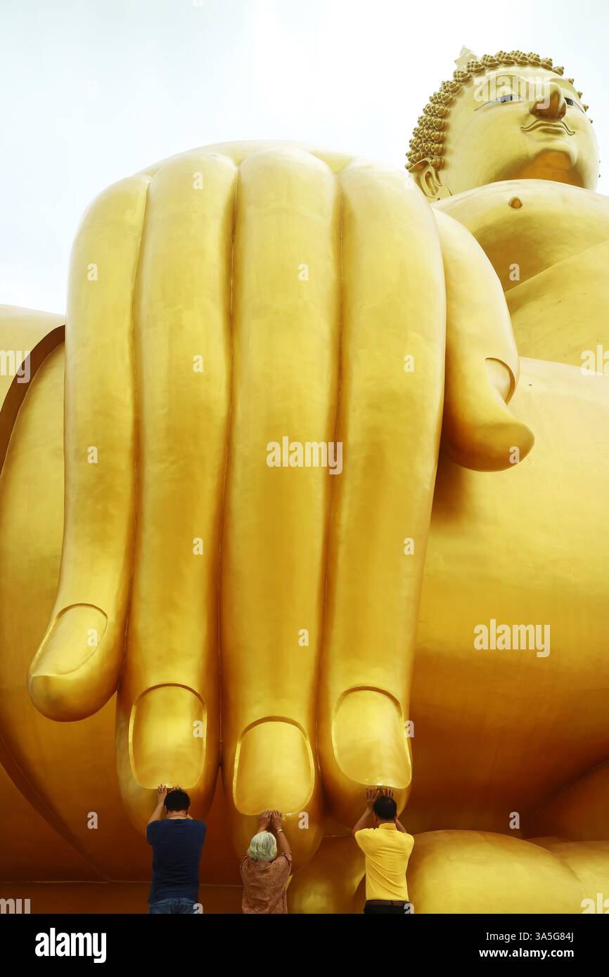 Man touching temple finger hi-res stock photography and images - Alamy