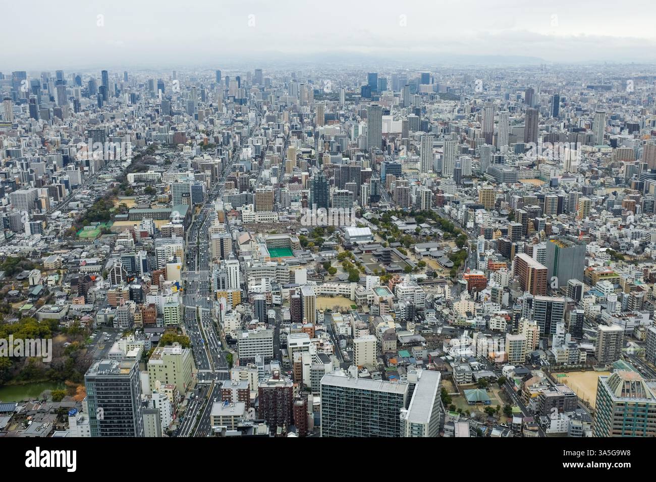 A view of Osaka City in Japan from the top of the Abeno Harukas ...