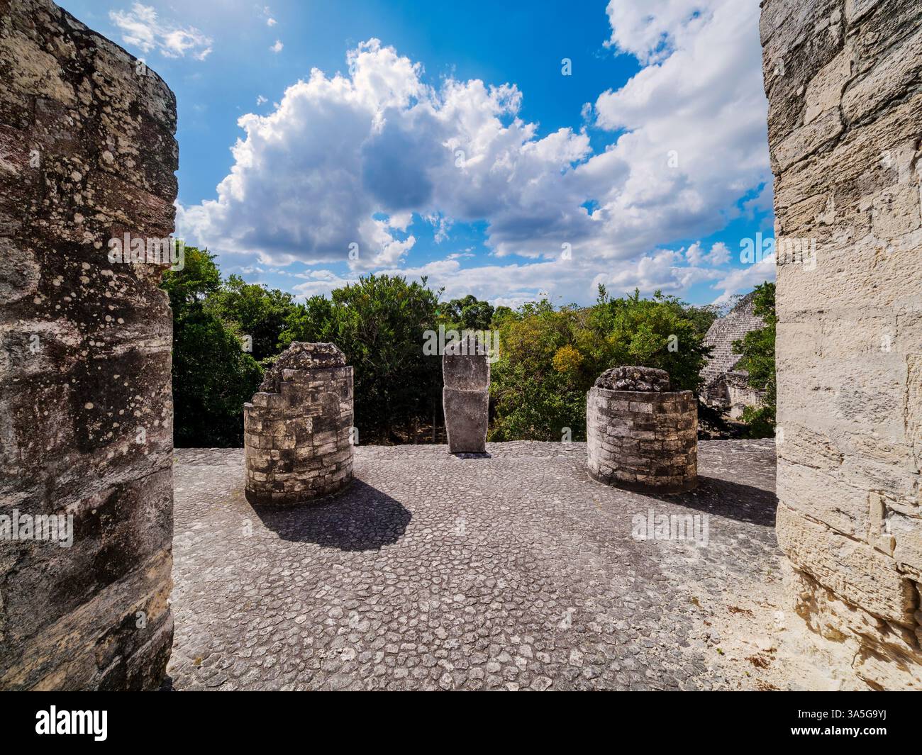 Structure VIII, Becan Archaeological Site, Campeche State, Mexico Stock ...