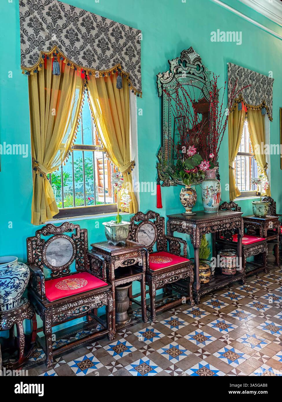 Interior details of Pinang Peranakan Mansion in Georgetown, Penang ...