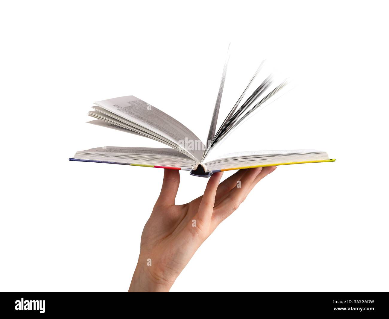 Hand open book bookstore Cut Out Stock Images & Pictures - Alamy