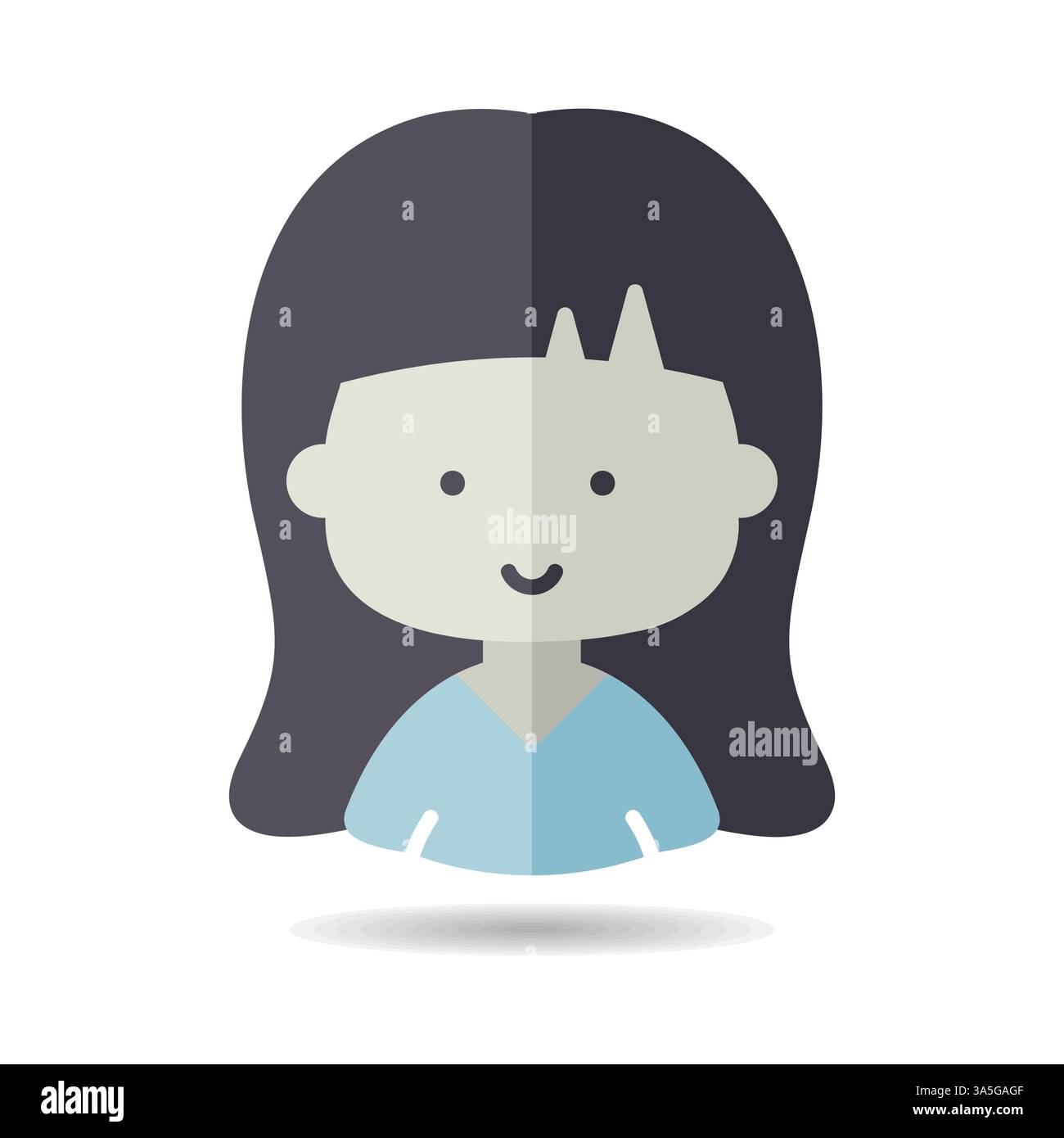 Portrait funny girl long Stock Vector Images - Alamy