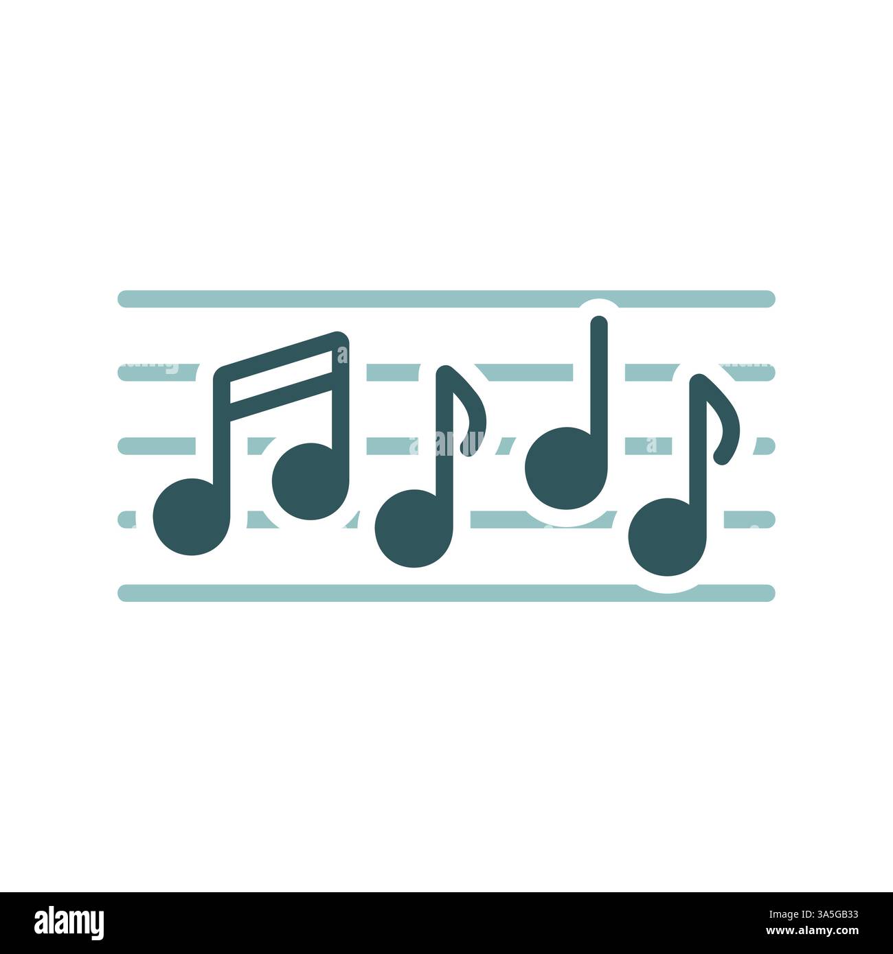 Stave and music notes vector isolated icon. Melody, classical music ...