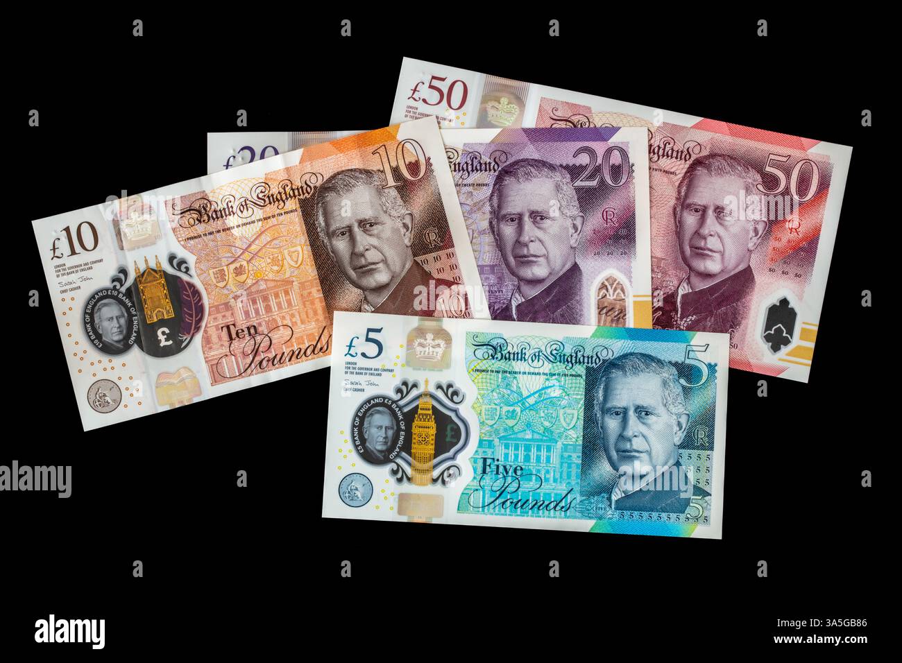 King Charles III banknotes Stock Photo - Alamy