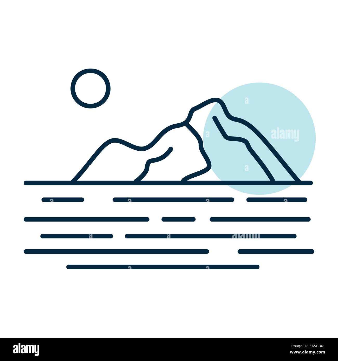 Mountain rocky islands in the ocean or sea vector icon. Nature sign ...
