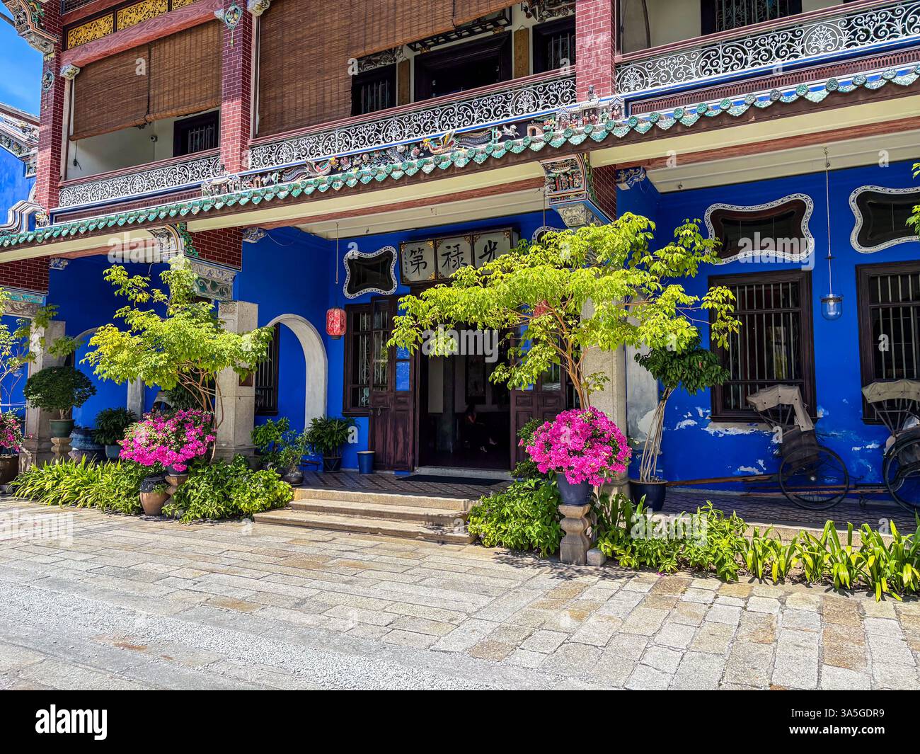 Front facade of Cheong Fatt Tze Mansion (The Blue Mansion) in George ...