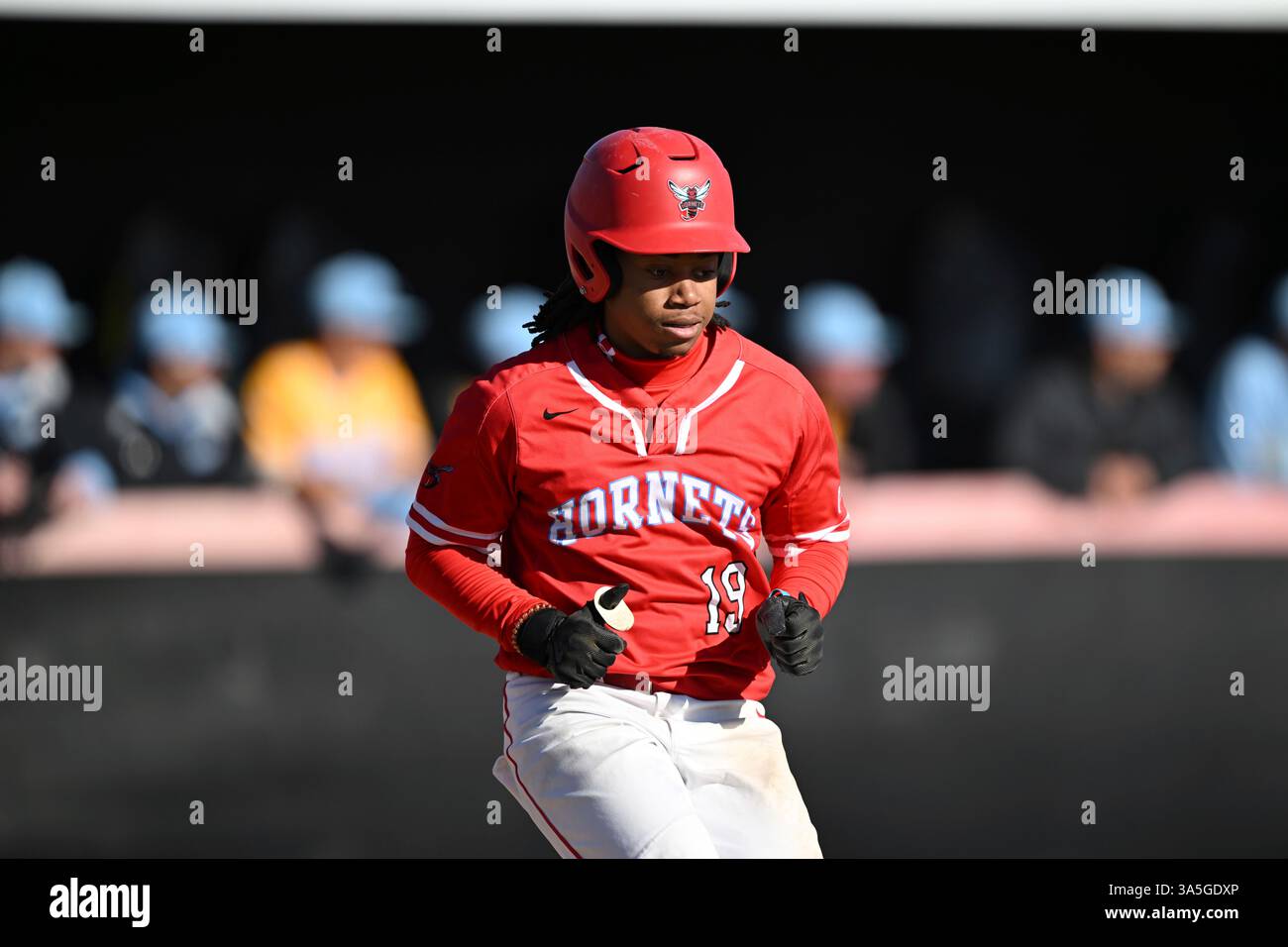 Delaware St.'s Jabril Bullock during an NCAA baseball game on Friday ...