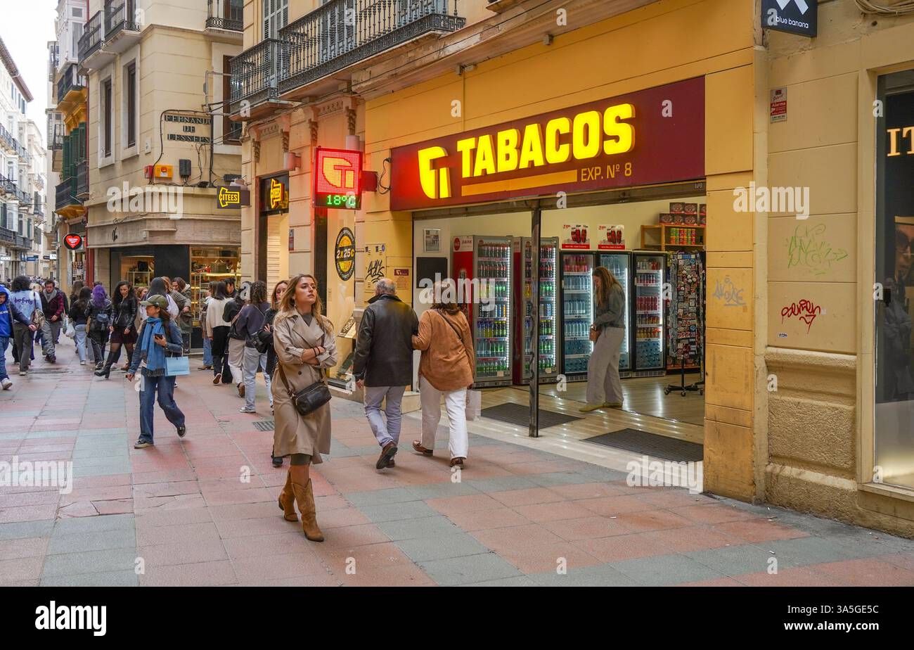 Tobacco shop, store in Malaga, Spain Stock Photo - Alamy