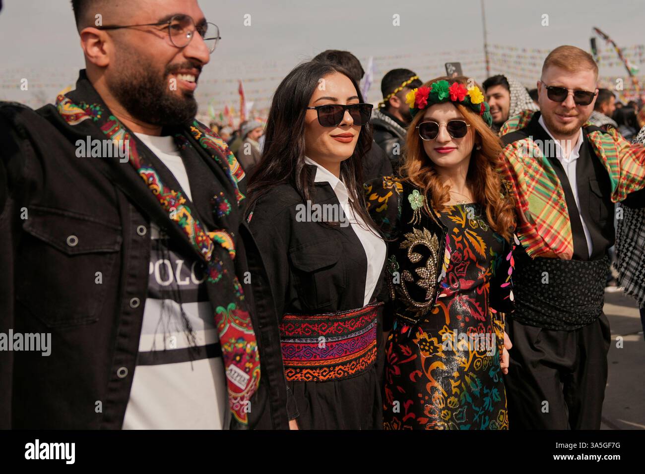 Turkish Kurds dance during a gathering to celebrate Nowruz, Kurdish New ...