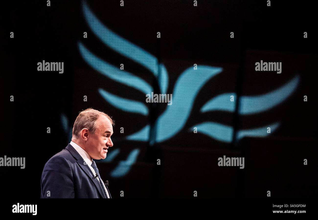 Liberal Democrat Leader Sir Ed Davey speaking at the Liberal Democrats ...