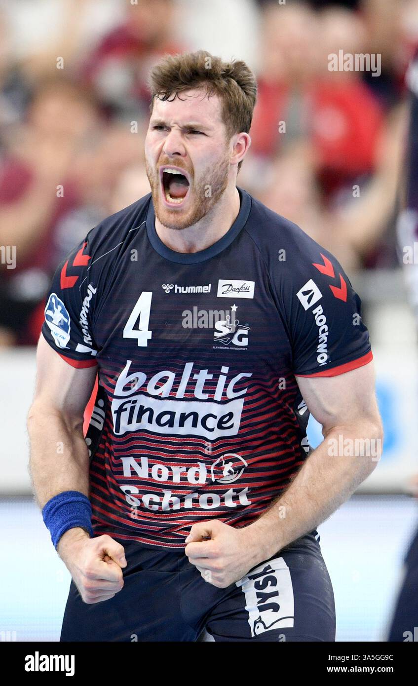 22 March 2025, Schleswig-Holstein, Flensburg: Handball: Bundesliga, SG ...