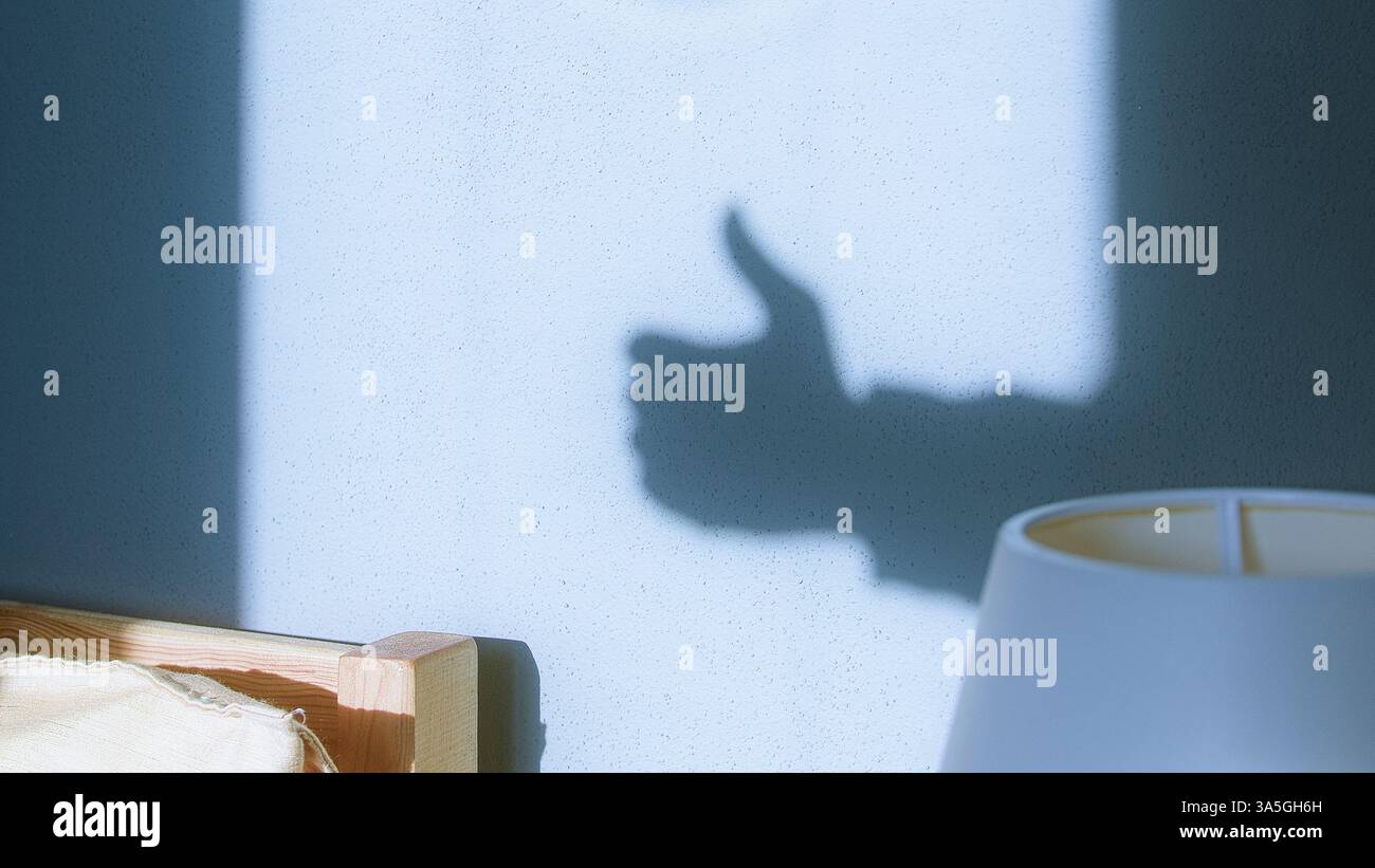 Thumbs Up Hand Gesture Shadow – Symbol of Approval and Positivity Stock ...