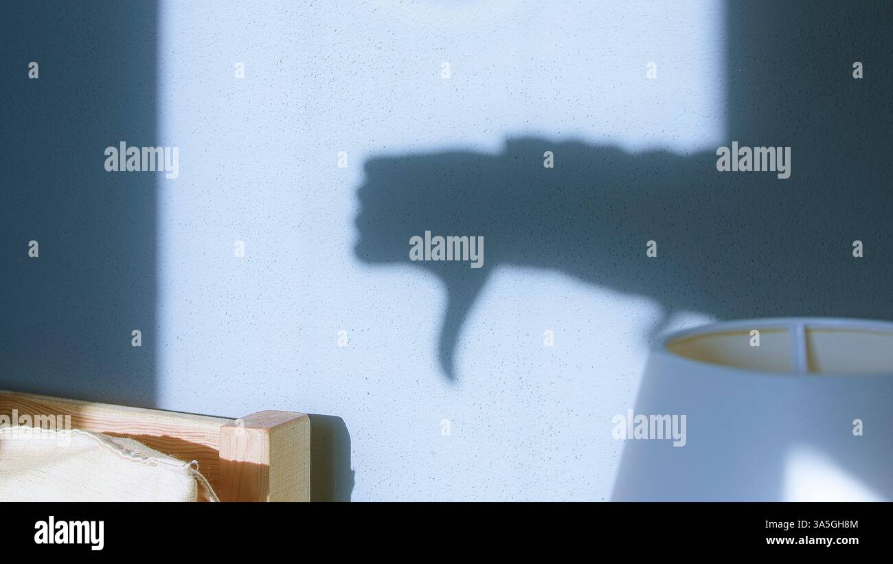 Thumbs Down Hand Gesture Shadow – Symbol of Disapproval and Negativity ...