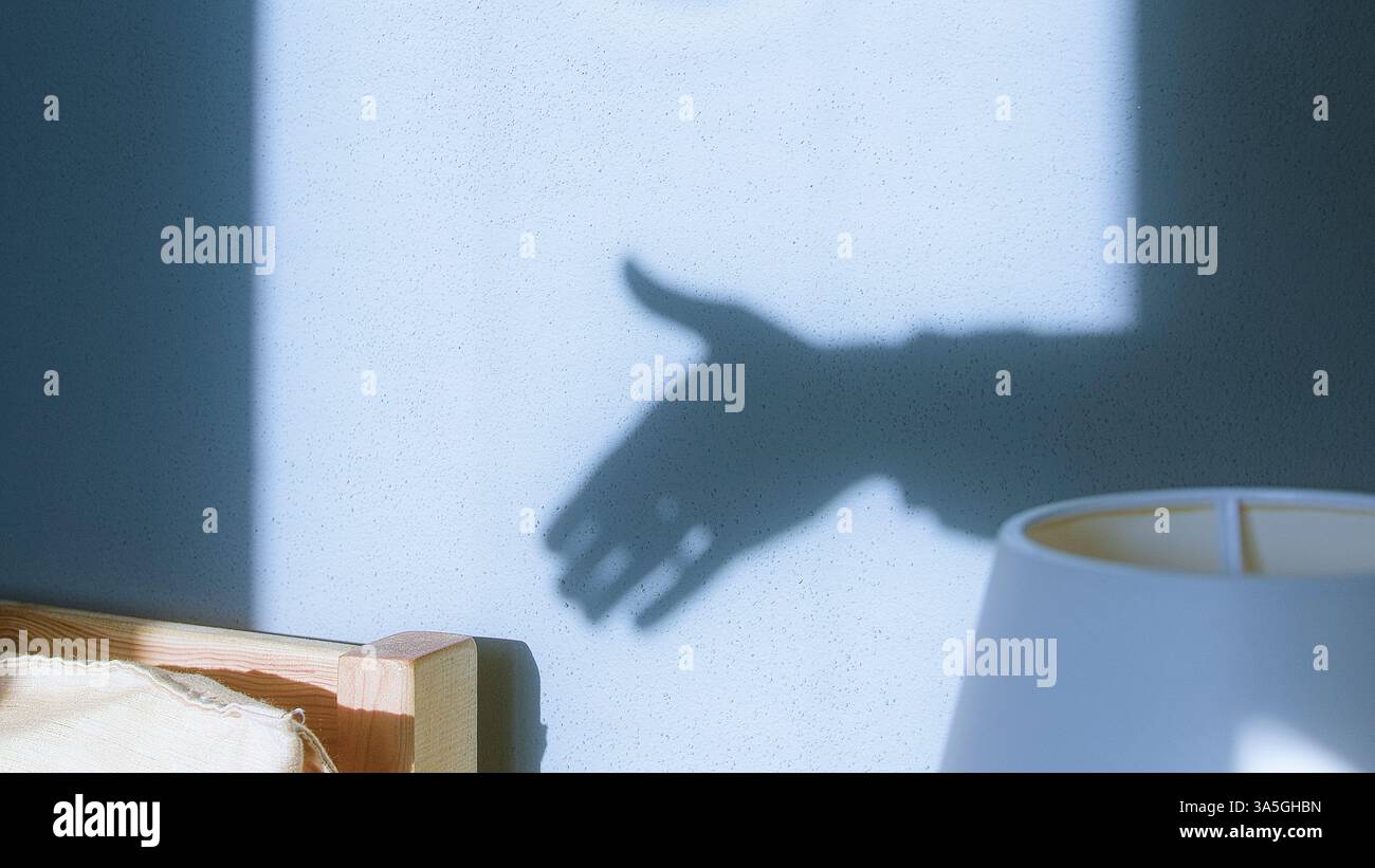 Shadow Hand Gesture – Invitation or Greeting Stock Photo - Alamy