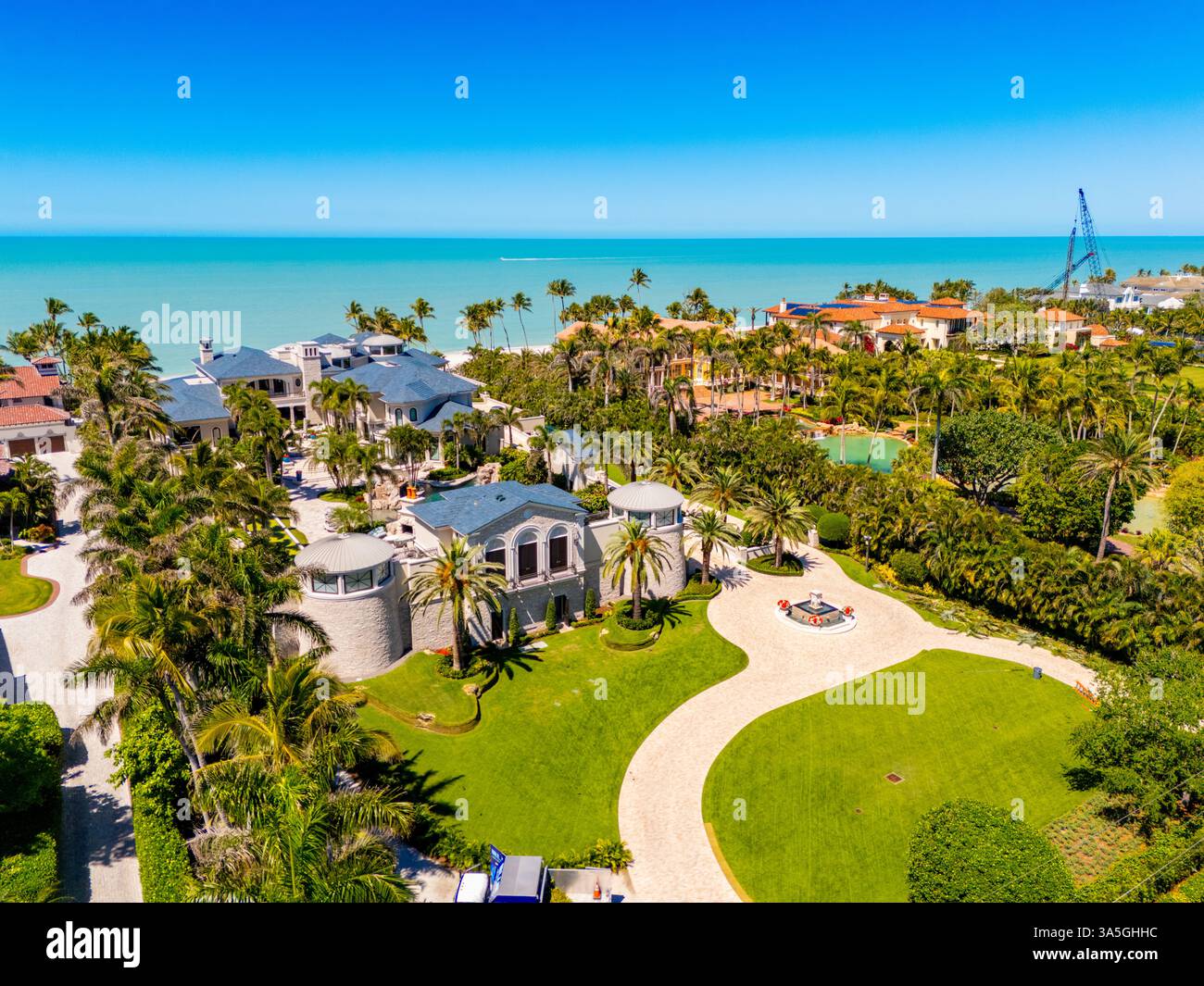 Naples, FL, USA - March 19, 2025: Beachfront homes in Naples Florida ...
