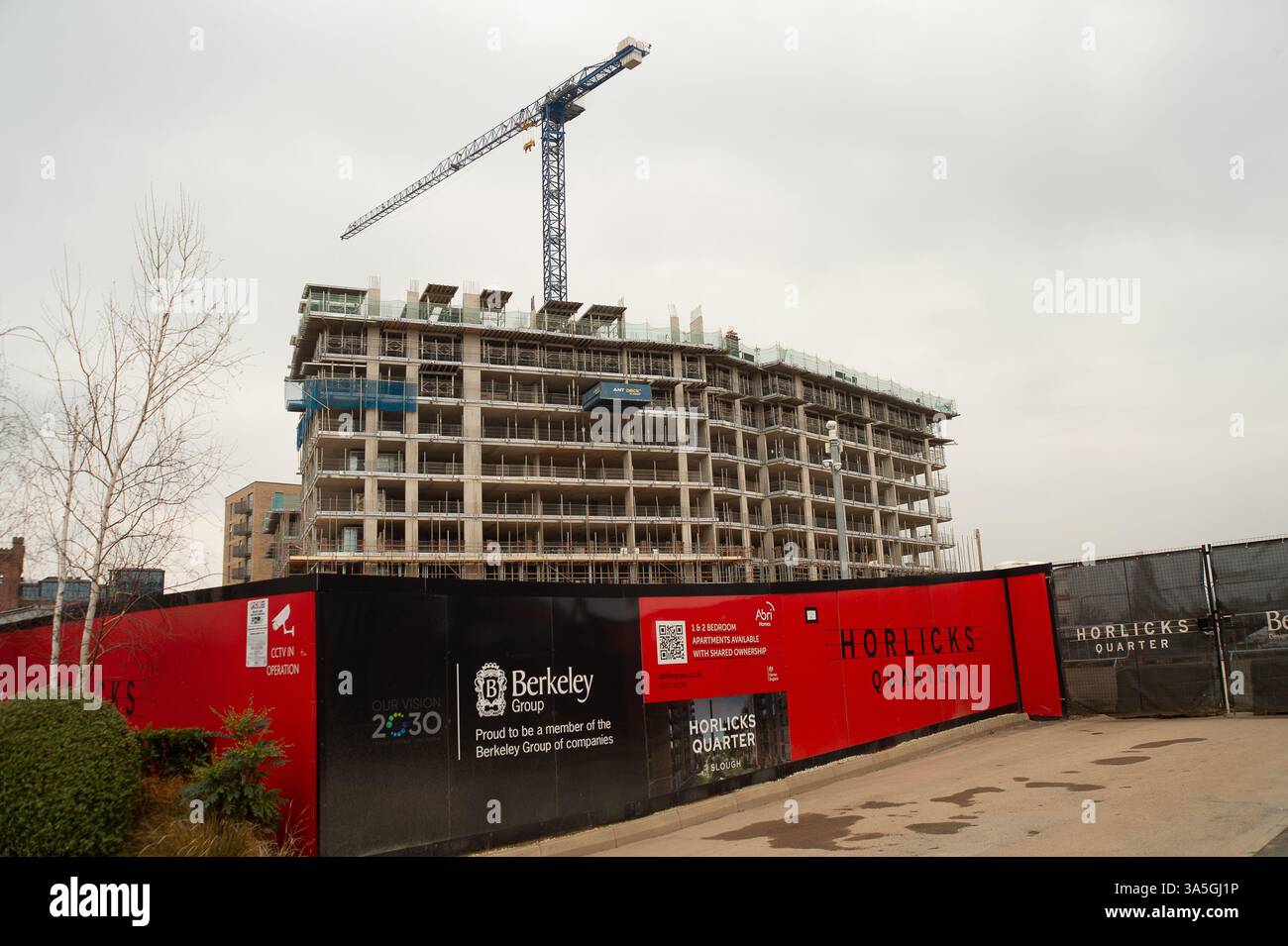 Slough, Berkshire, UK. 23rd March, 2025. Another huge block of high ...