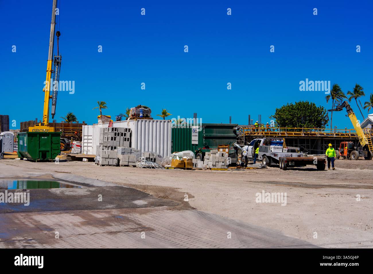 Naples, FL, USA - March 19, 2025: Luxury mansion construction Naples ...