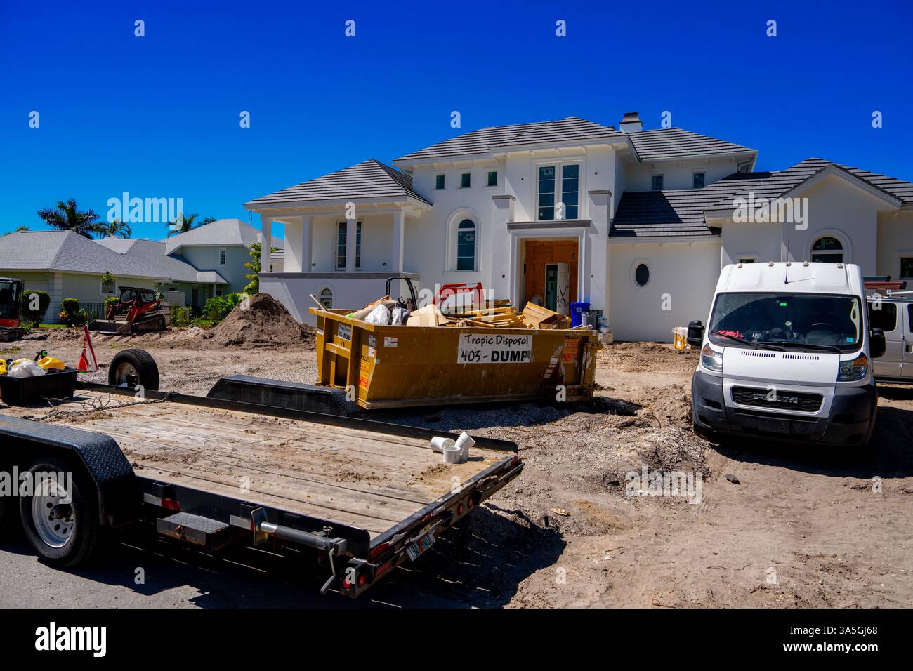 Naples, FL, USA - March 19, 2025: Luxury mansion house construction Naples Florida 2025 Stock ...