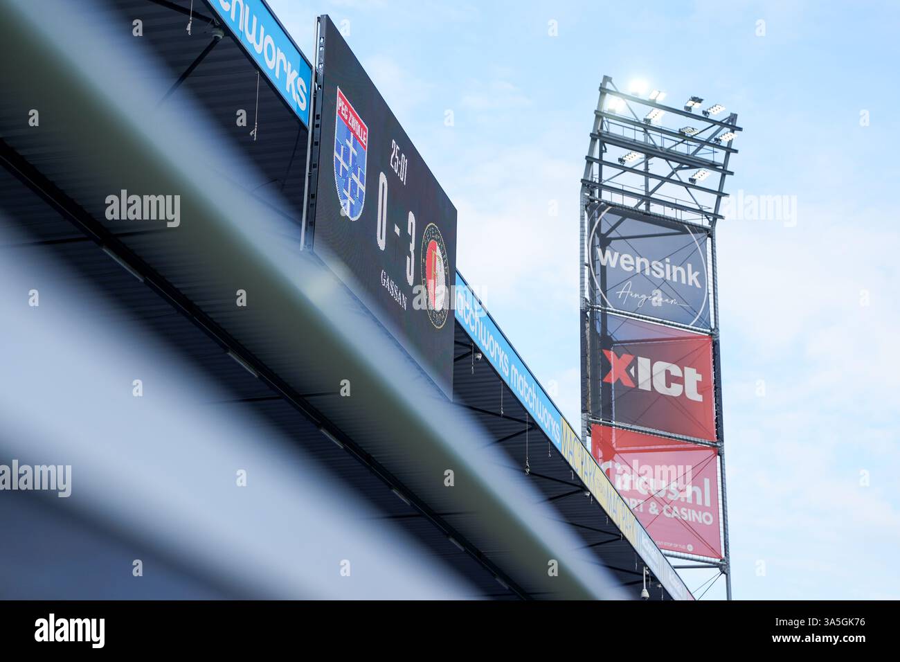 Zwolle, The Netherlands. 23rd Mar, 2025. Zwolle - The score during the ...