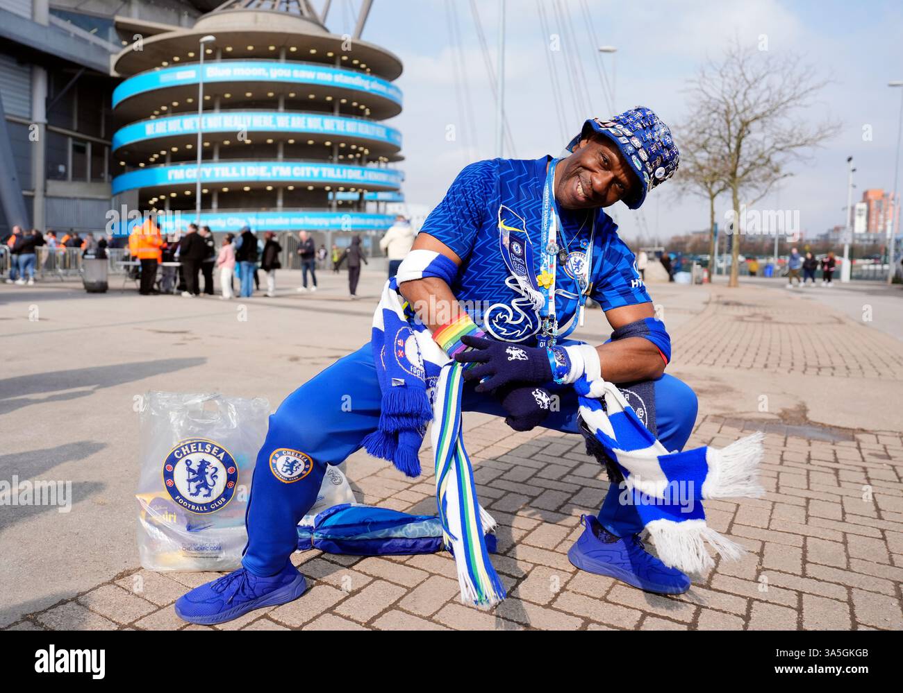 Chelsea fan Basil Goode ahead of the Barclays Women's Super League ...