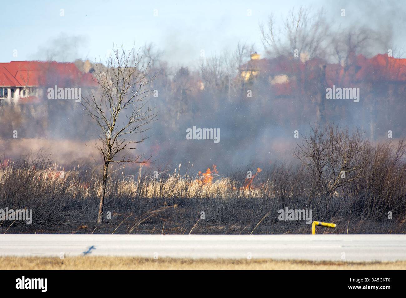 Marsh fire off of Capitol Drive in Brookfield WI on March 9, 2025 ...