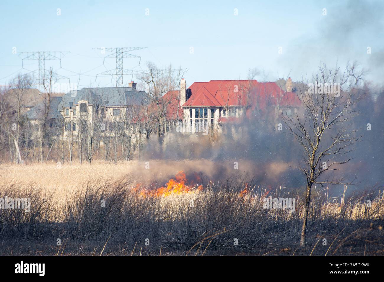 Marsh fire off of Capitol Drive in Brookfield WI on March 9, 2025 ...