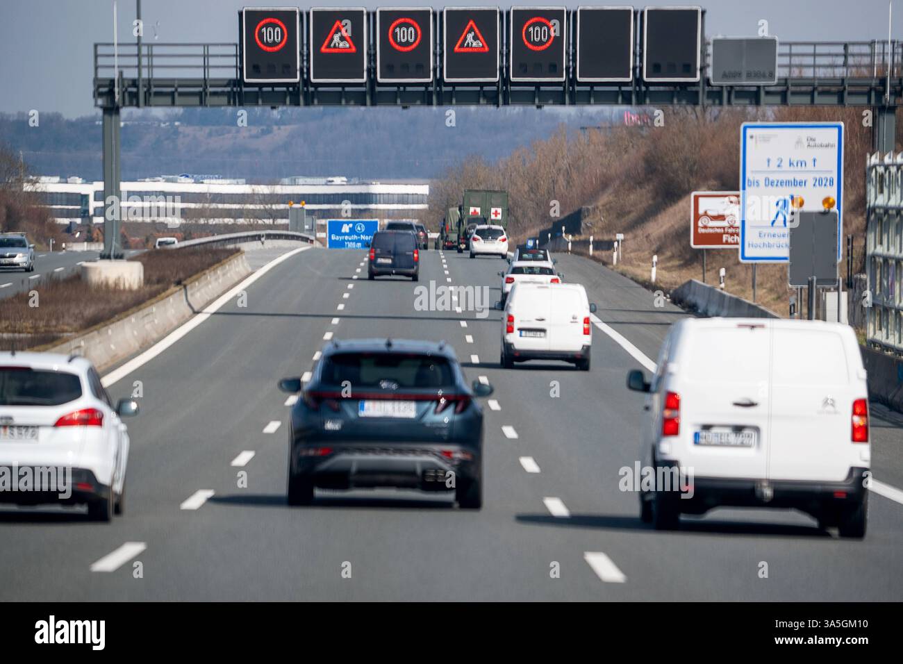 A9, Germany - March 23, 2025: Symbolic image for traffic management at ...