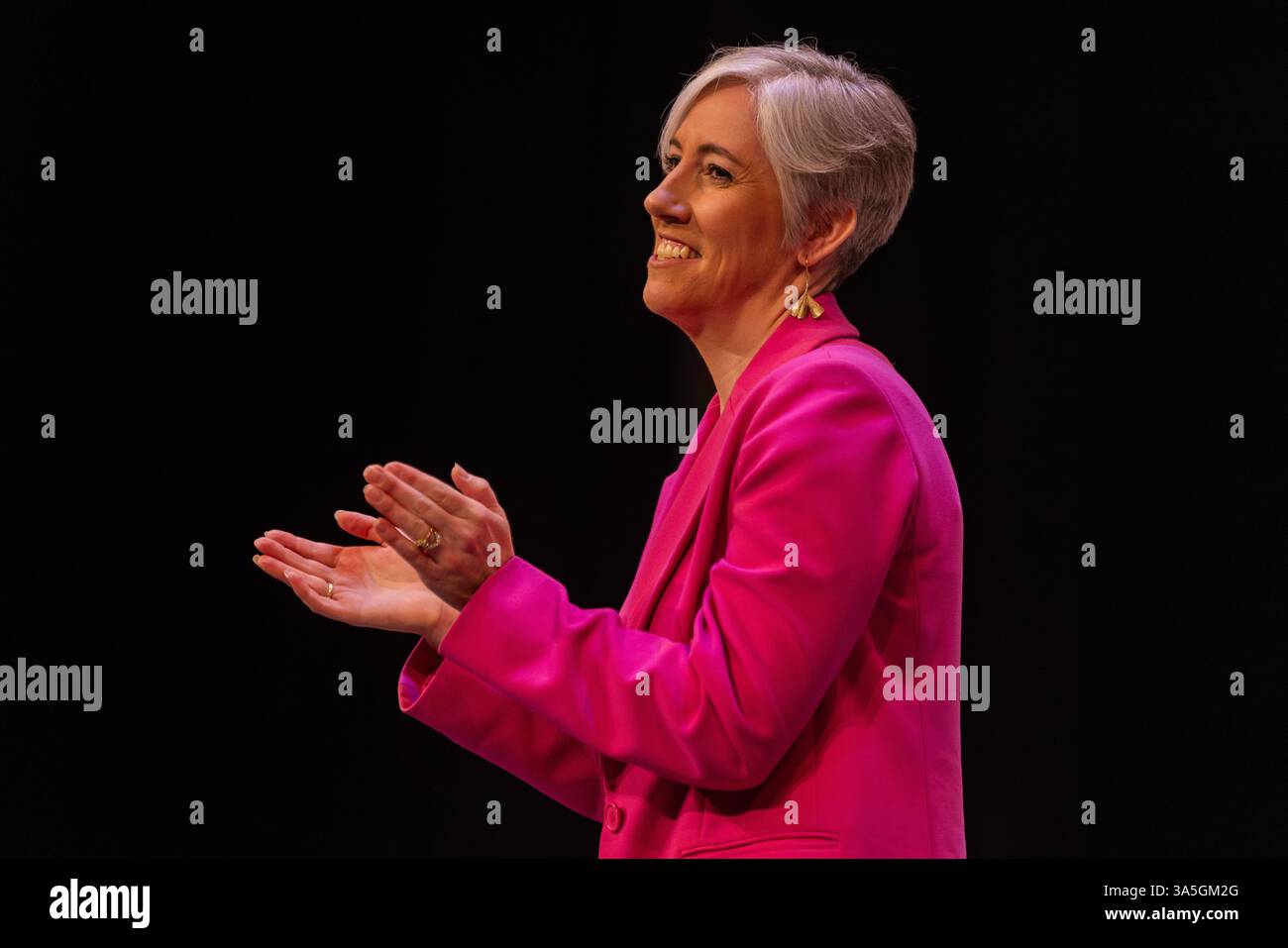 Harrogate, UK. 23 MAR, 2025. Daisy Cooper MP, Liberal Democrats member ...