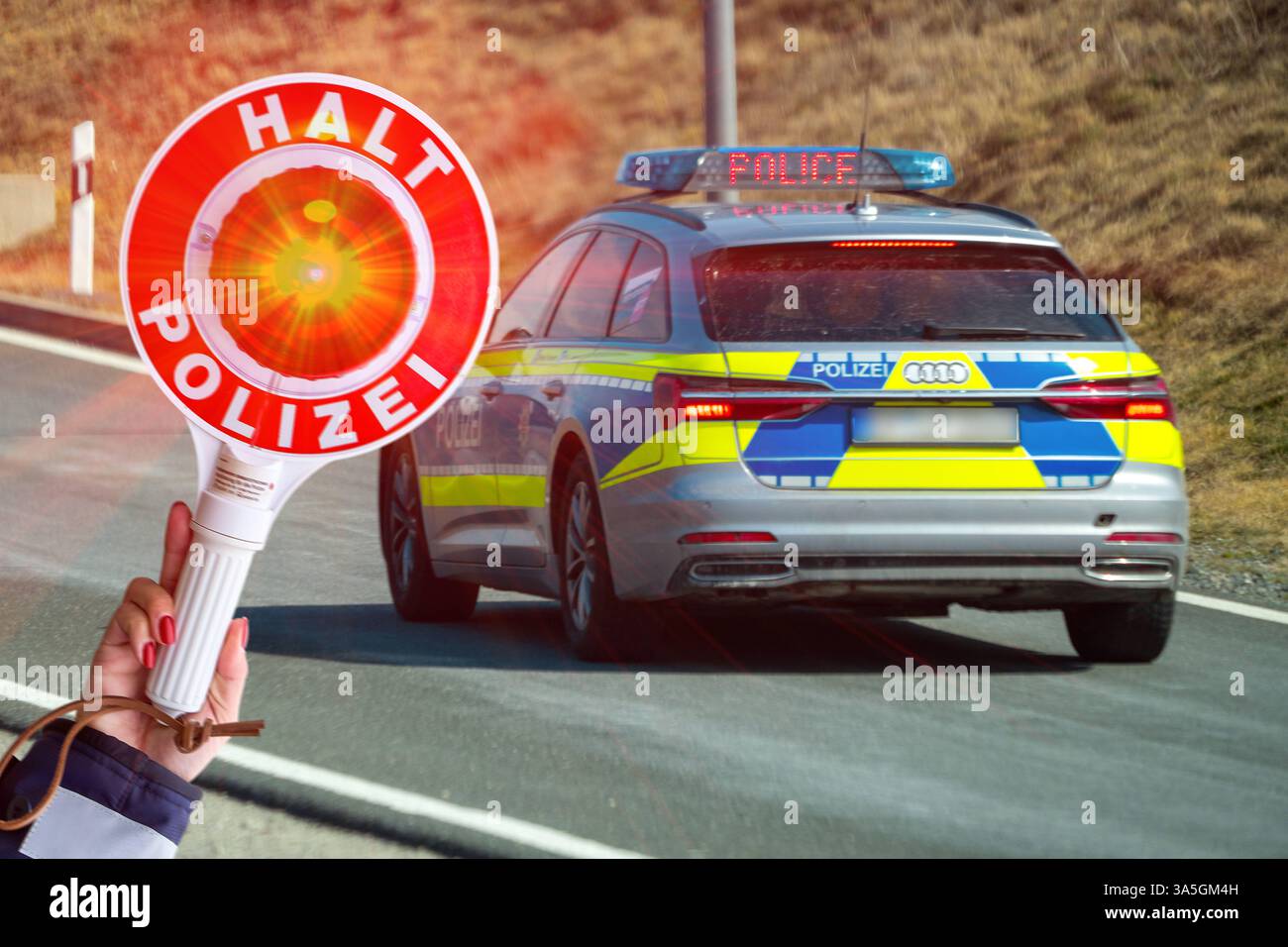 A9, Germany - March 23, 2025: Symbolic image on the subject of traffic ...
