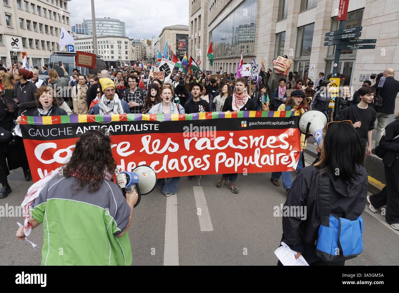 This picture is taken during a demonstration against racism organized ...