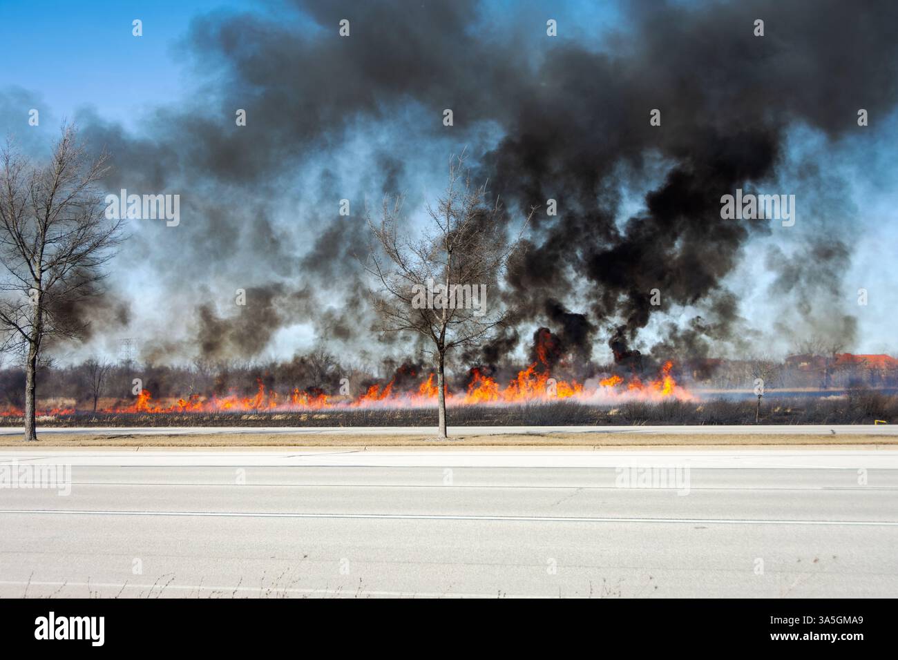 Marsh fire off of Capitol Drive in Brookfield WI on March 9, 2025 ...