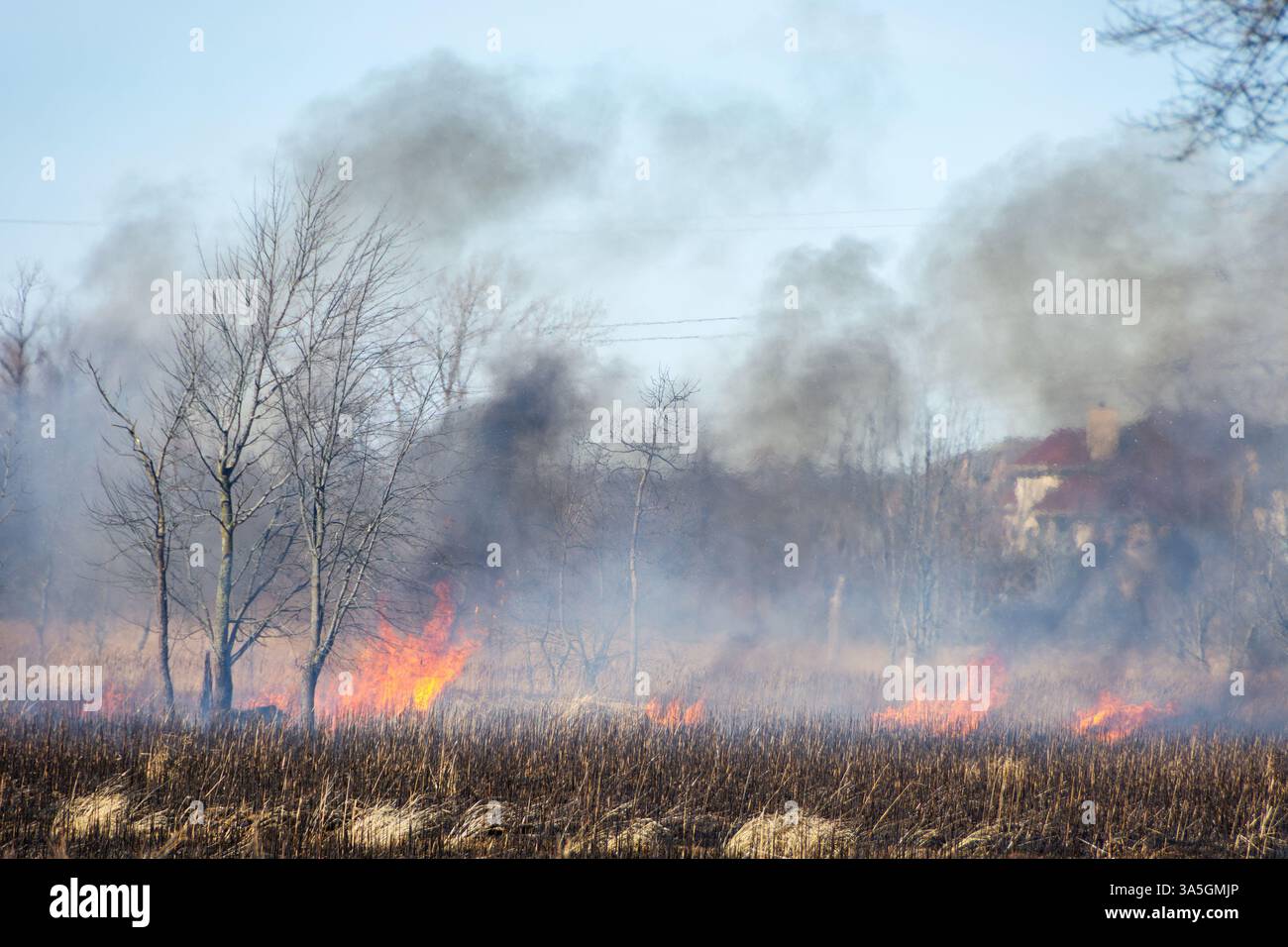 Marsh fire off of Capitol Drive in Brookfield WI on March 9, 2025 ...