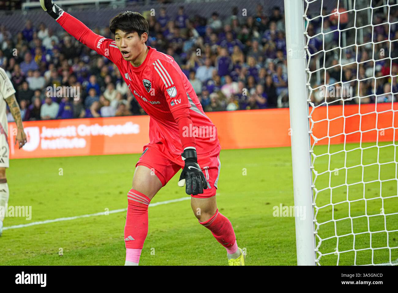 Orlando, Florida, USA, March 22, 2025, DC United goalkeeper Joonhong ...