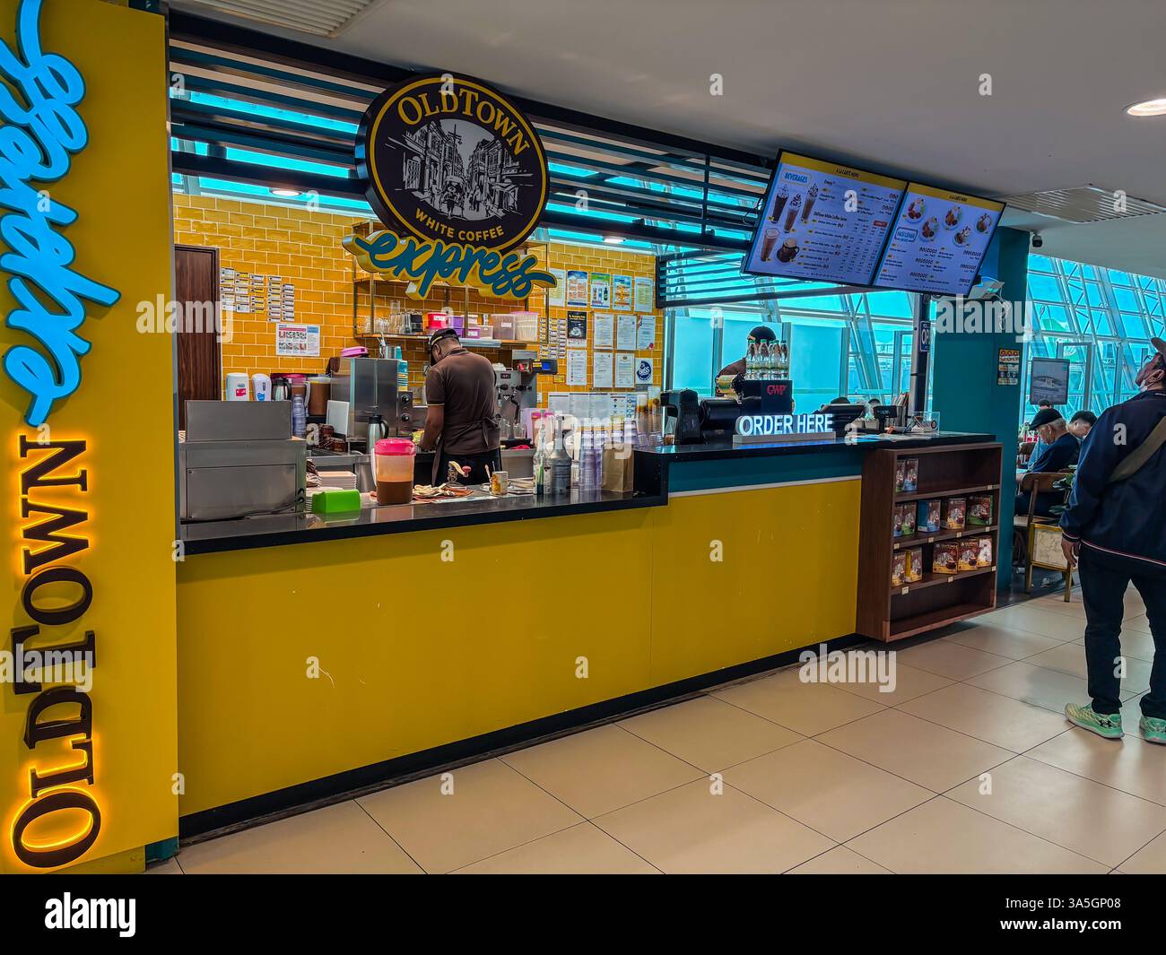 The Old Town White Coffee cafe in Penang International Airport features ...