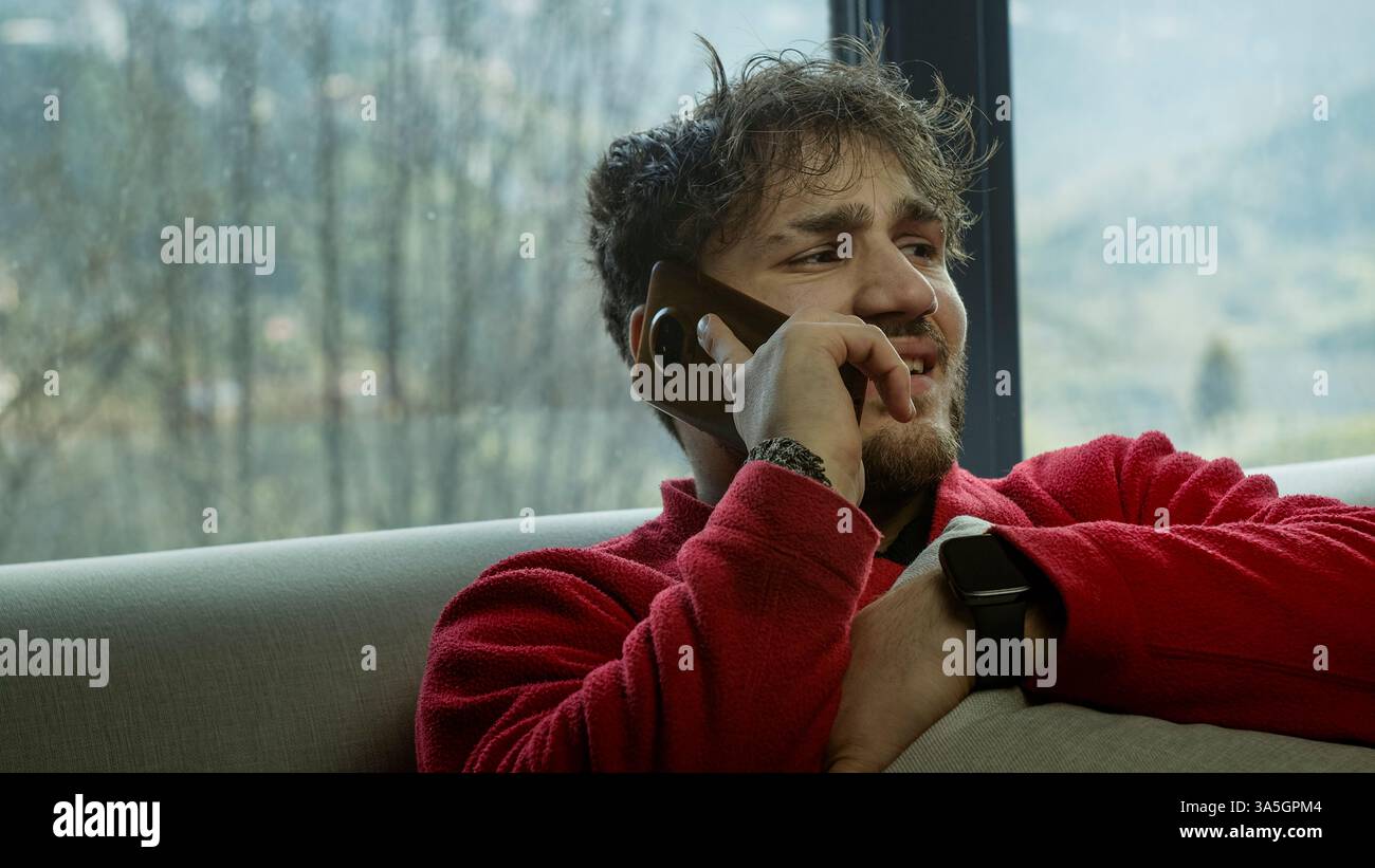 Man talking on smartwatch hi-res stock photography and images - Alamy