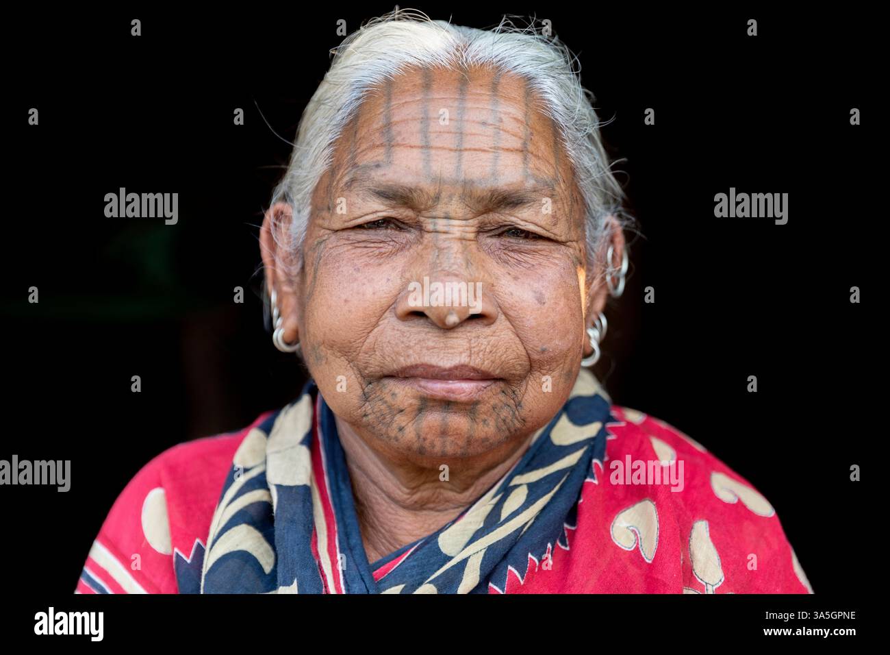 Woman from a Kutia Kondh tribe in a remote village in Orissa in India ...