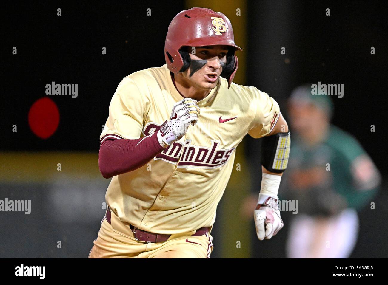 CORAL GABLES, FL - MARCH 22: FSU outfielder Brody DeLamielleure (23 ...