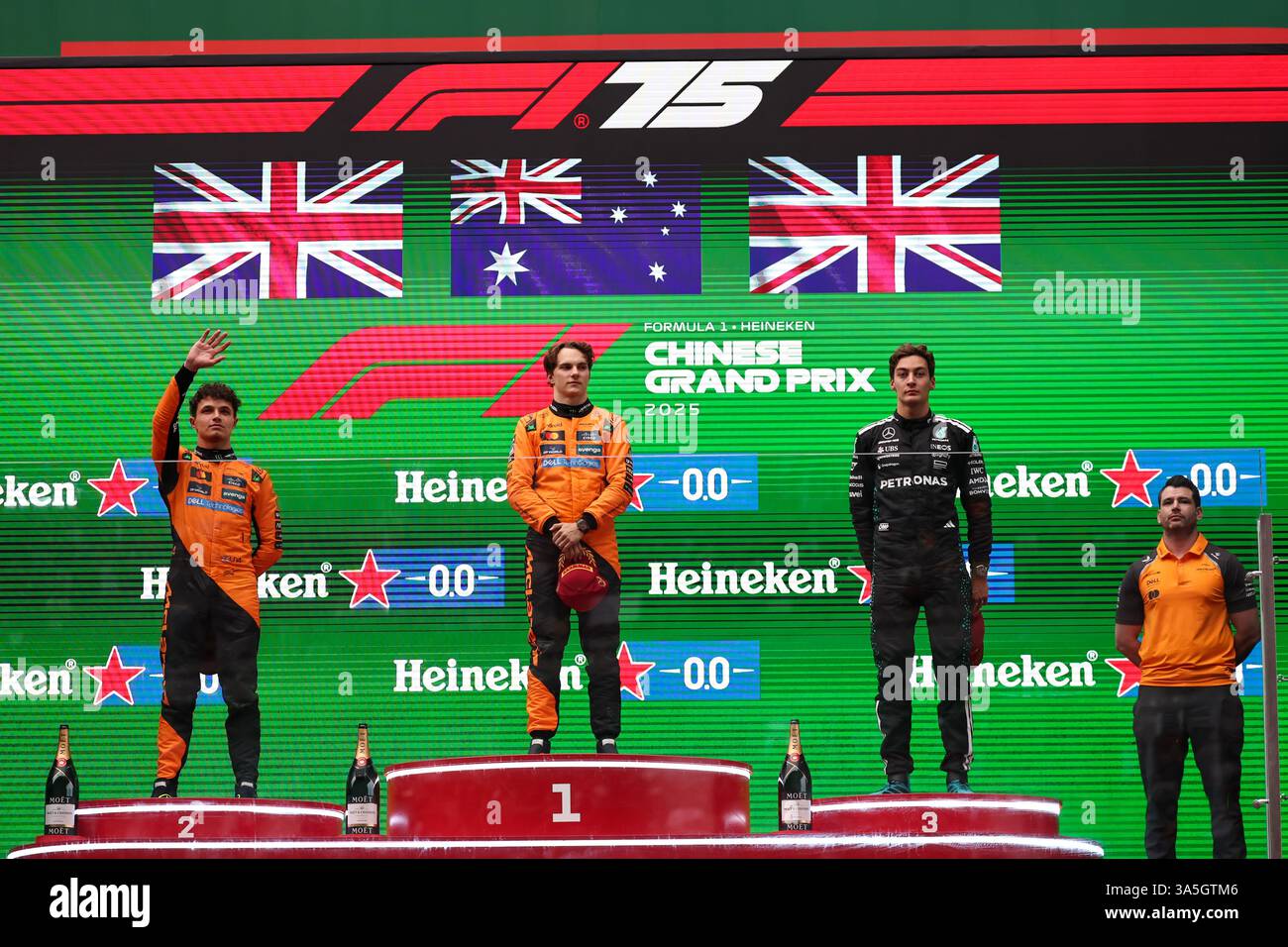PODIUM OF THE RACE during F1 Grand Prix of CHINA at Shanghai International Circuit on March 22 ...