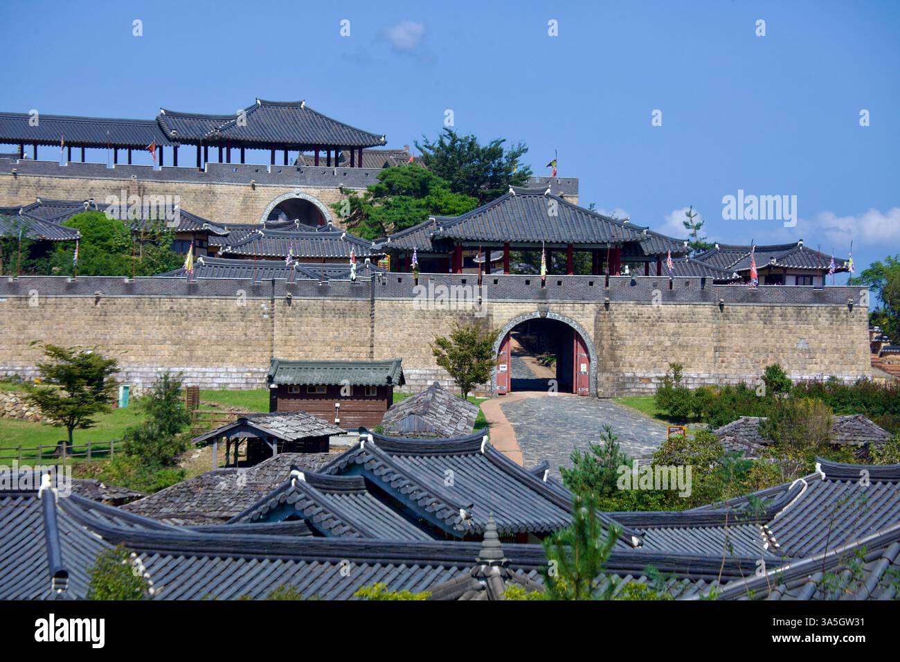 Naju City, South Korea - September 24, 2020: A view of the grand stone ...