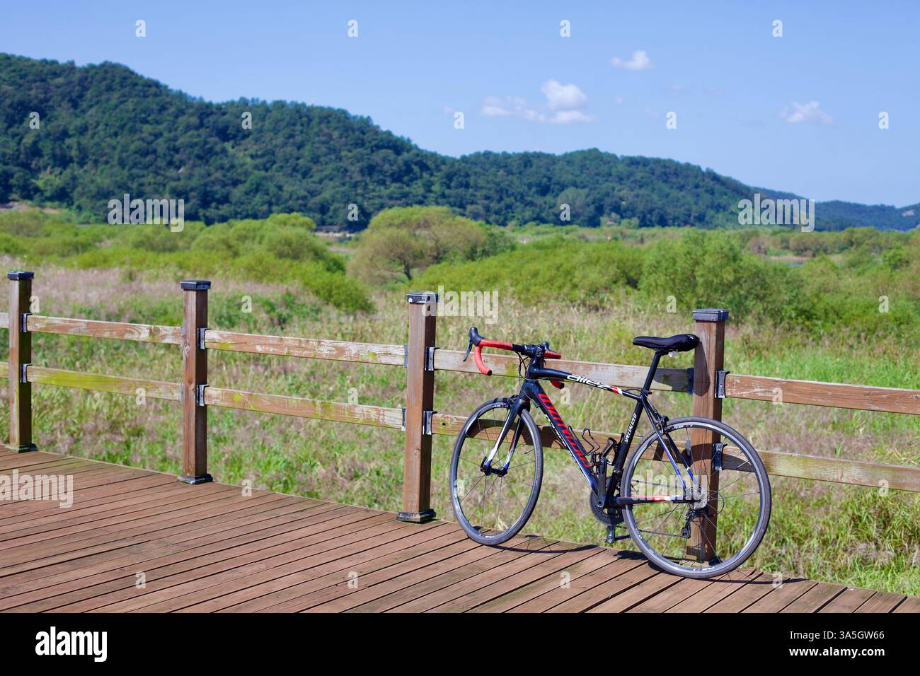Naju City, South Korea - September 24, 2020: A black and red road bike ...