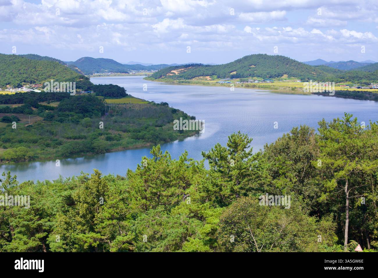 Naju City, South Korea - September 24, 2020: A breathtaking view of the ...