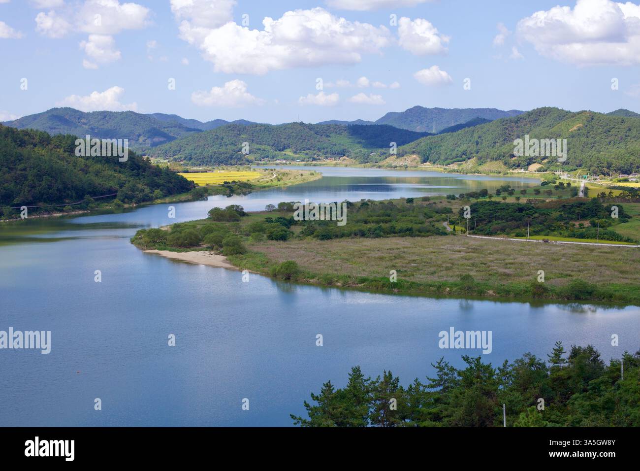 Naju City, South Korea - September 24, 2020: A peaceful view of the ...