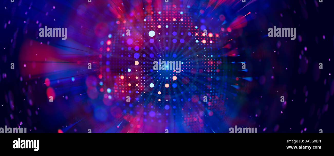 Abstract Macro Of Quantum Computing Qubit Cell Subatomic Patterns Of