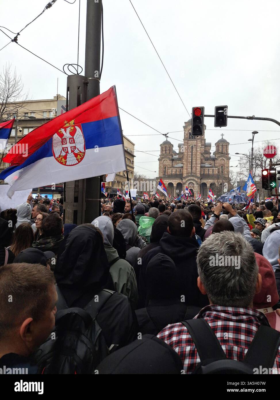 Protesters march during a major rally against populist President ...