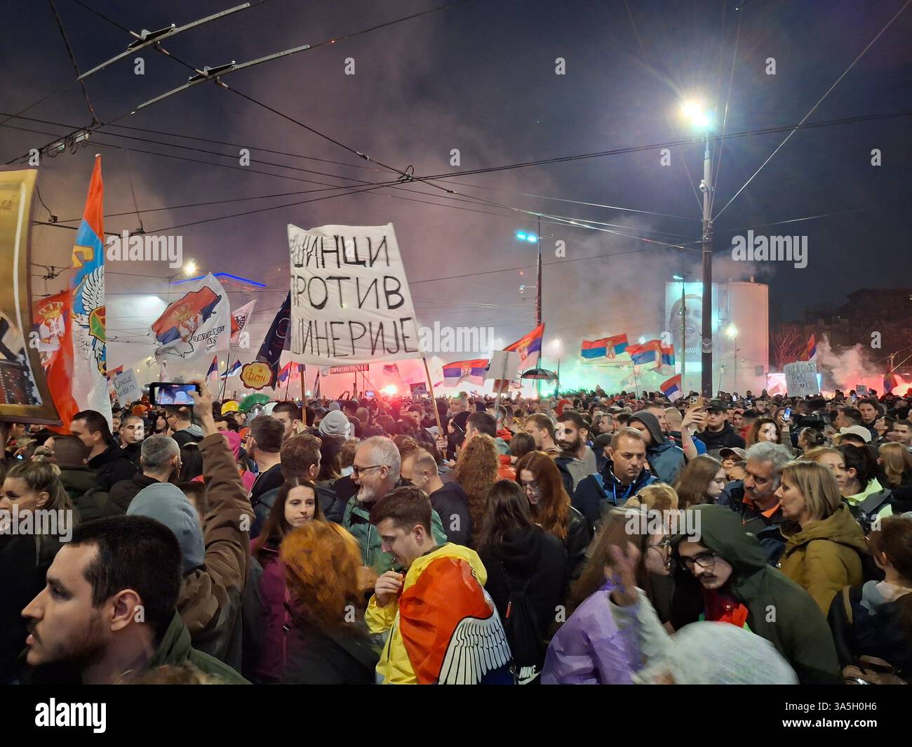 Protesters march during a major rally against populist President ...