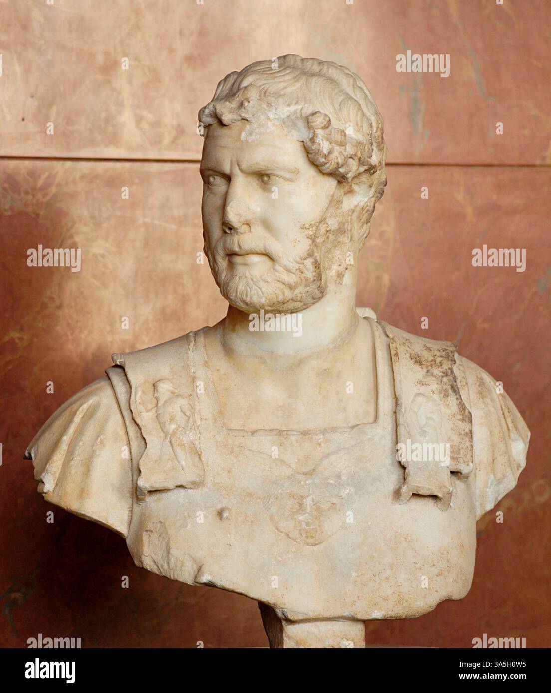 Emperor Hadrian in armour, wearing the gorgoneion. Marble, Roman ...
